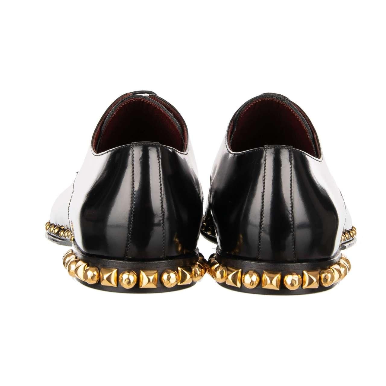 D&G Studded Classic Patent Leather Derby Shoes MILLENNIALS Black EUR 43 ...