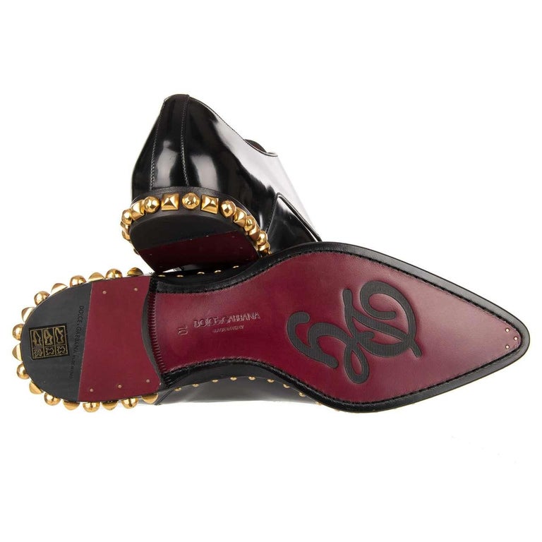 D&G Studded Classic Patent Leather Derby Shoes MILLENNIALS Black EUR 44 ...