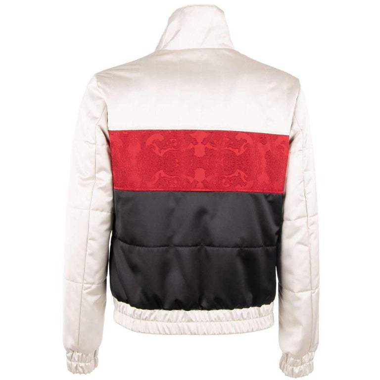D&G Stuffed Bomber Jacket with Logo Crown Embroidery White Black Red 54 ...