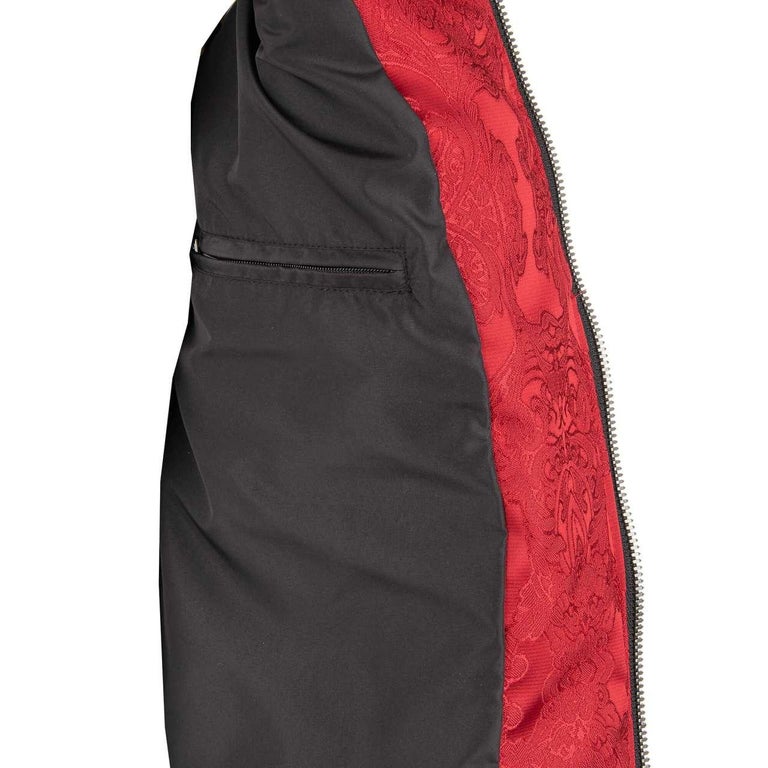 D&G Stuffed Bomber Jacket with Logo Crown Embroidery White Black Red 54 ...
