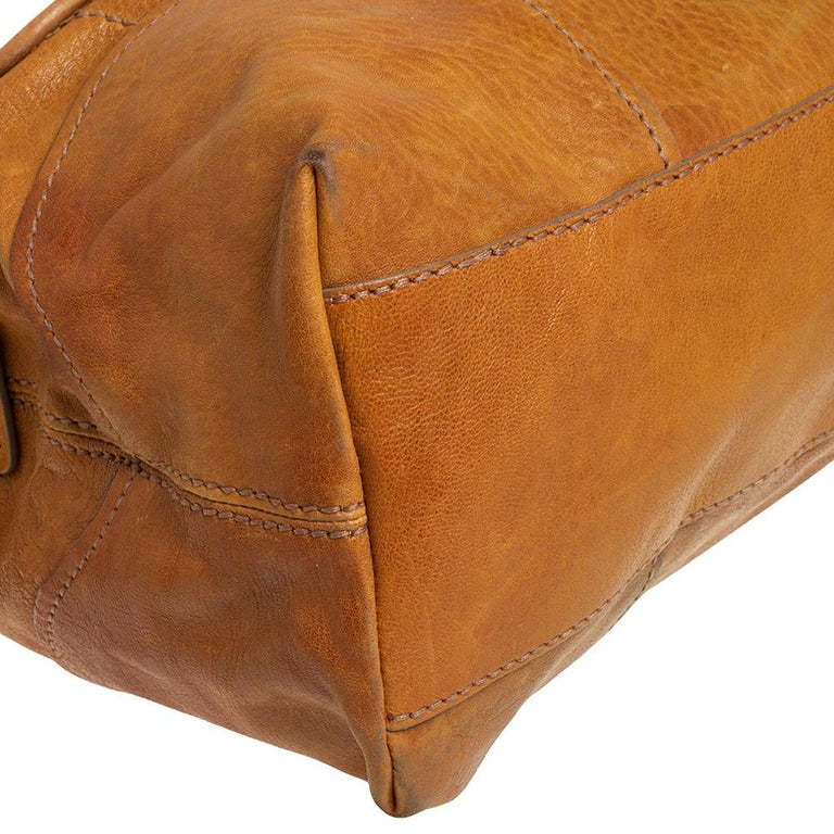 D&G Tan Leather Linda Drawstring Tote For Sale at 1stDibs