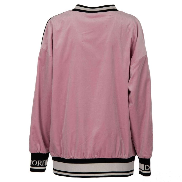 D&G Velvet Oversize Sweater with Angel Crown Embroidery DG Devotion ...