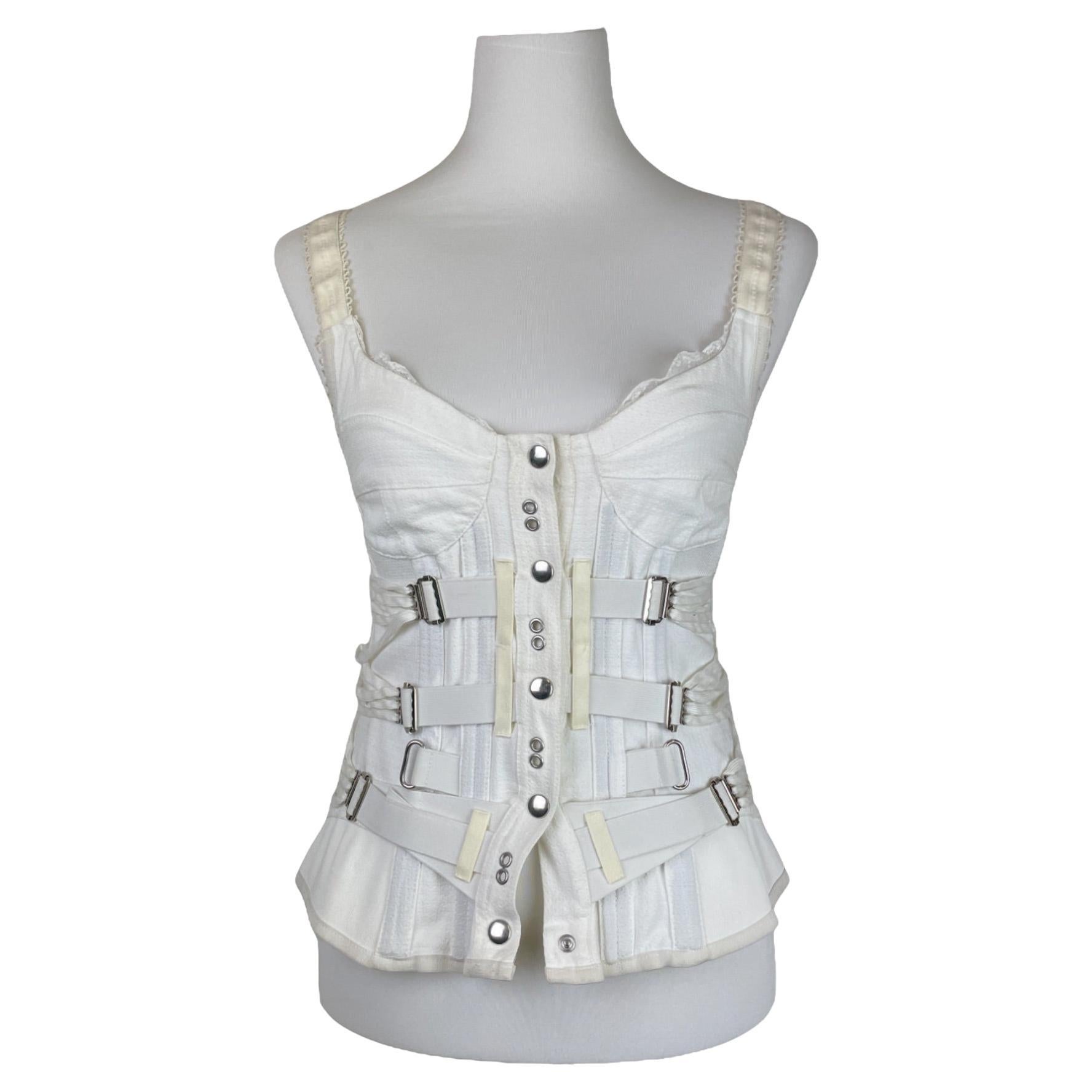 D&G White Bondage Strap Corset 2000s at 1stDibs