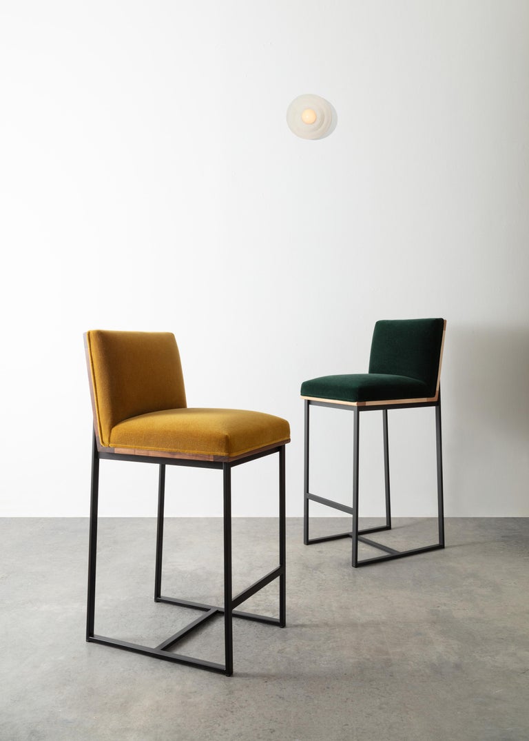 DGD Counter Stool, Walnut with Mohair, Boucle, Leather, or COM COL ...
