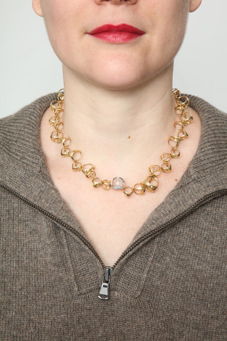 Di Modolo 1990s Triada Clasp Diamond and White and Gold Open Link ...