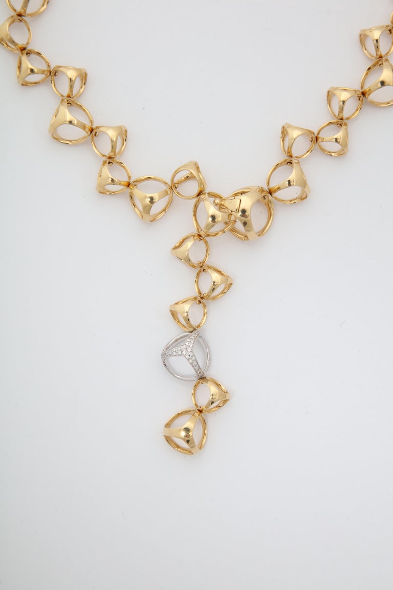 Di Modolo 1990s Triada Clasp Diamond and White and Gold Open Link ...