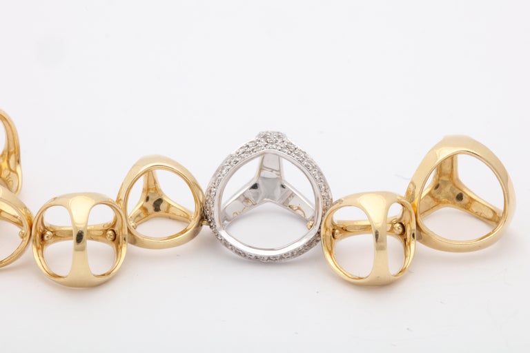 Di Modolo 1990s Triada Clasp Diamond and White and Gold Open Link ...