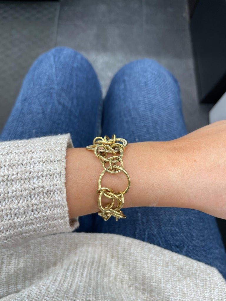 Di Modolo Tempia Collection Diamond Link Bracelet 18 Karat Yellow Gold ...