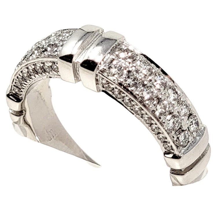 Di Modolo Quadria Pave Diamond Band Ring in 18 Karat White Gold .68 ...