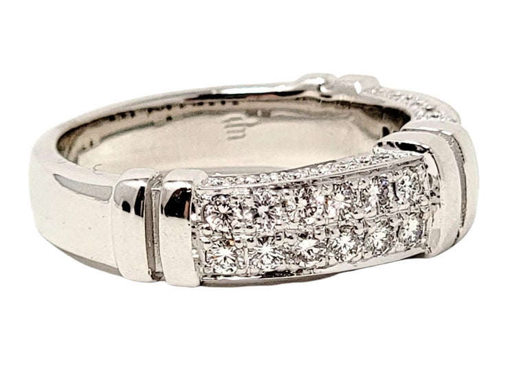 Di Modolo Quadria Pave Diamond Band Ring in 18 Karat White Gold .68 ...