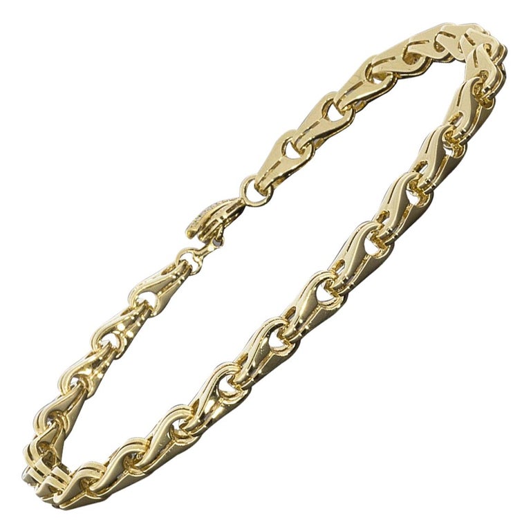Di Modolo Tempia 18 Karat Yellow Gold Round Diamond Link Bracelet at ...