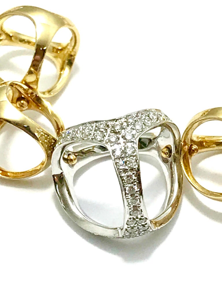 Di Modolo Triadra Diamond 18 Karat Yellow and White Gold Bracelet at ...