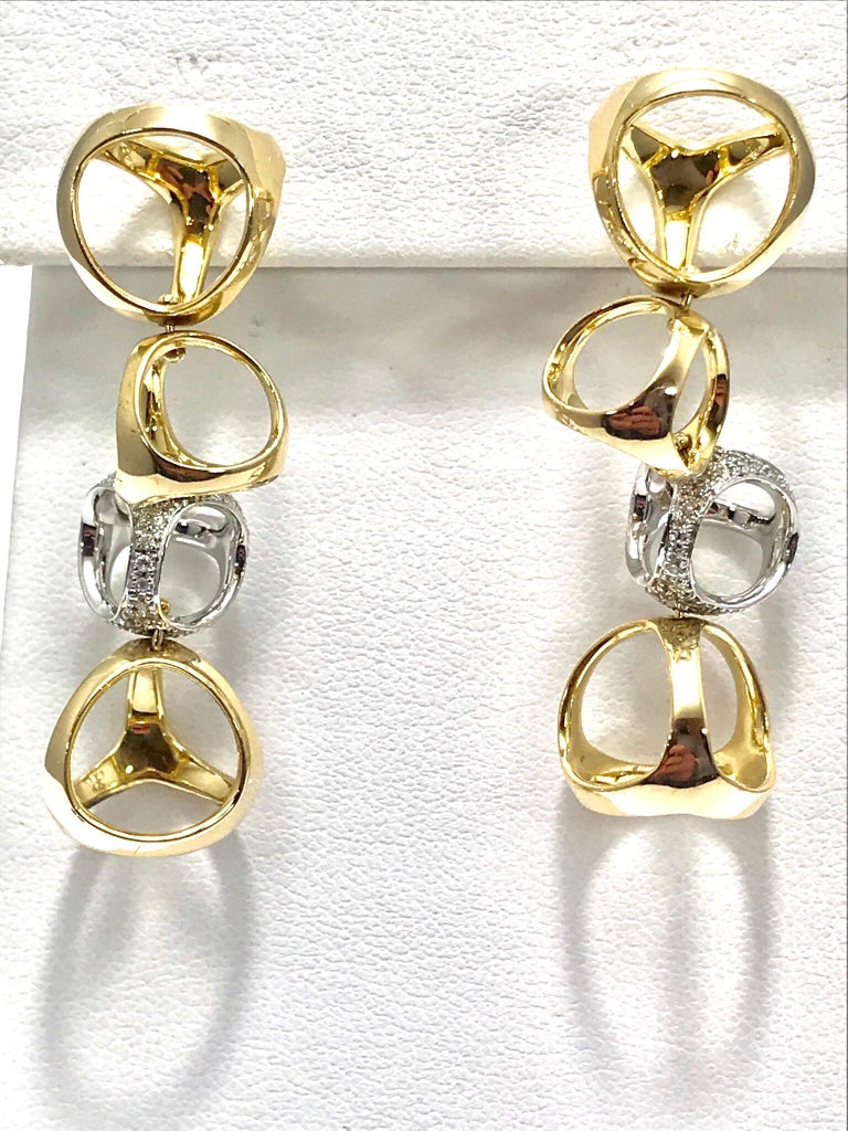Di Modolo Triadra Diamond 18 Karat Yellow and White Gold Earrings at ...