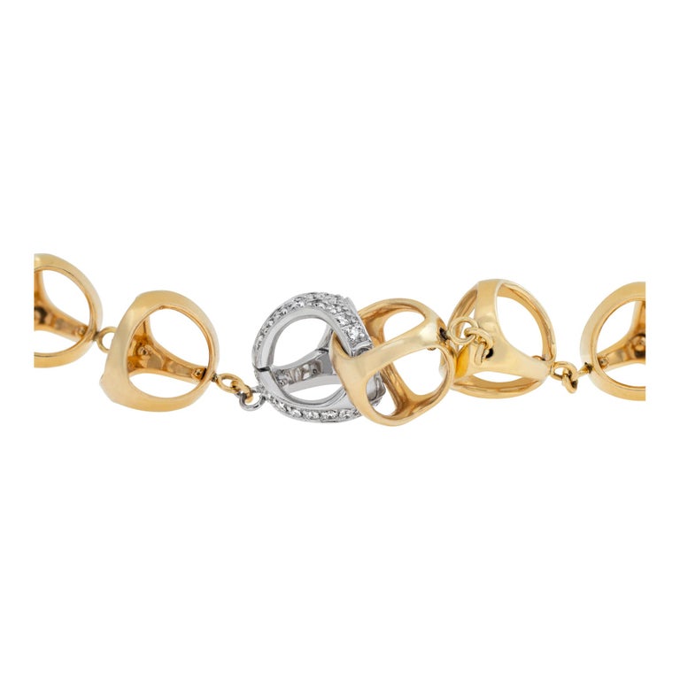 Di Modolo Triadra Milano 2 Tone Diamond Domed Triangular Cages Bracelet ...