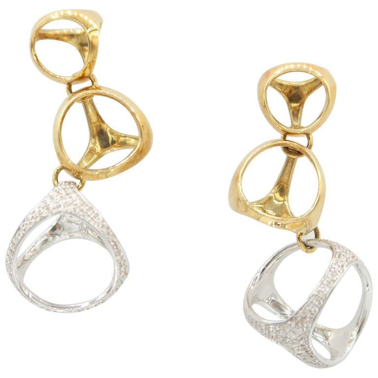 Di Modolo Triadra Three-Cage Gold Earrings with Diamond For Sale at 1stDibs