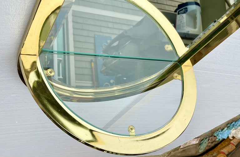 DIA Design Institute America Brass Racetrack Oval Mirror with Demilune ...