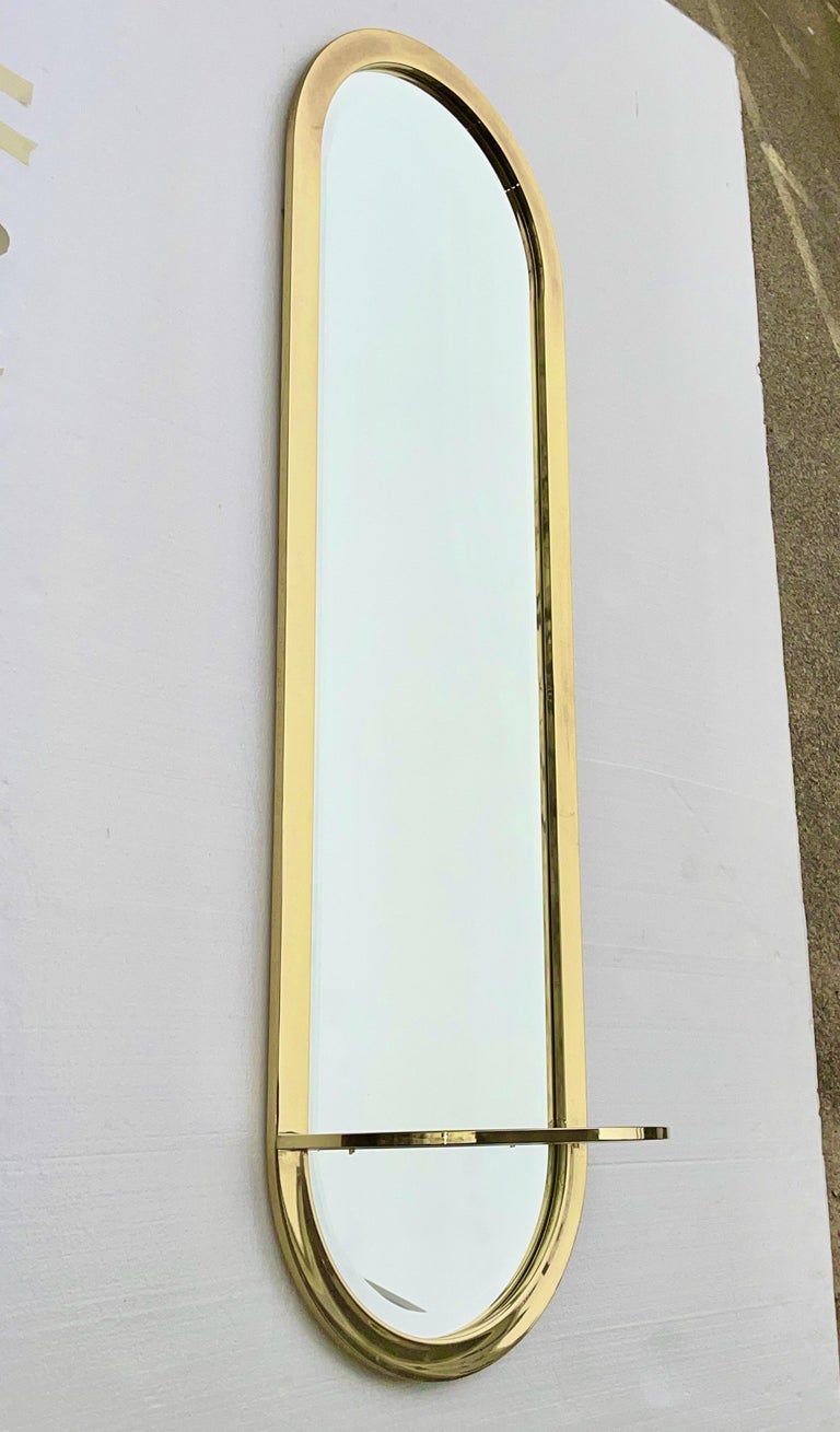 DIA Design Institute America Brass Racetrack Oval Mirror with Demilune ...