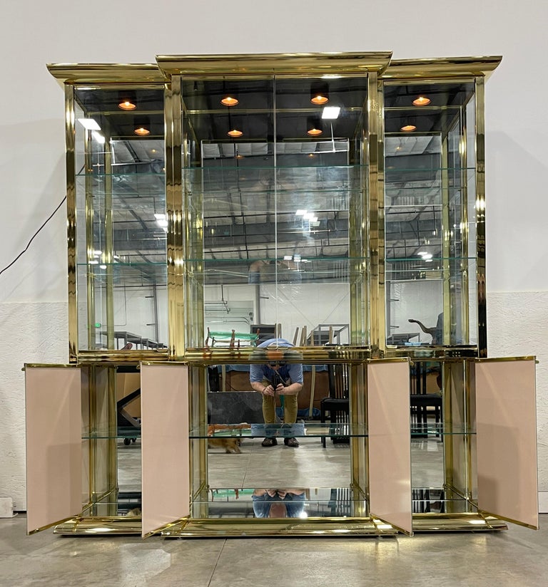 DIA Design Institute America Brass Vitrine Display Case For Sale at 1stDibs