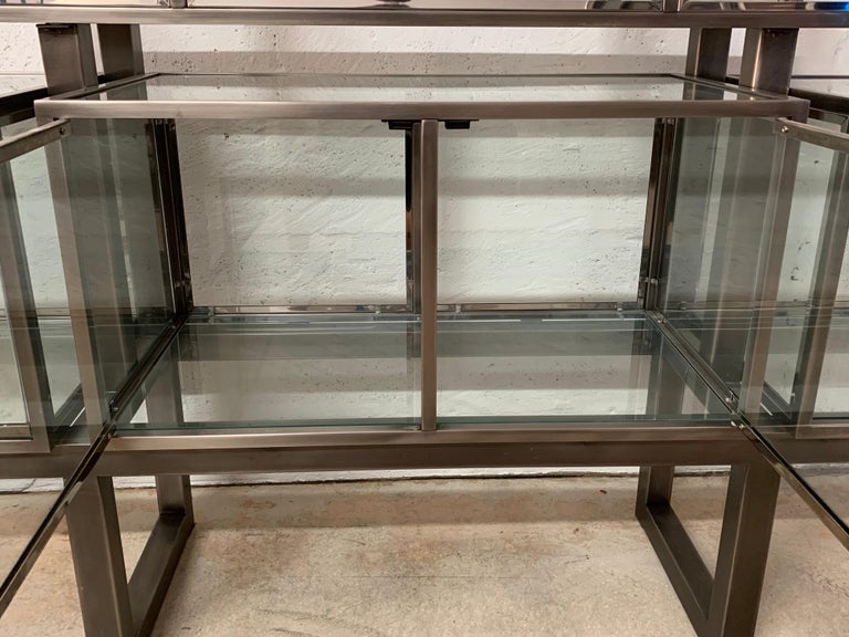 DIA Design Institute of America Steel Chrome and Glass Display Cabinet ...