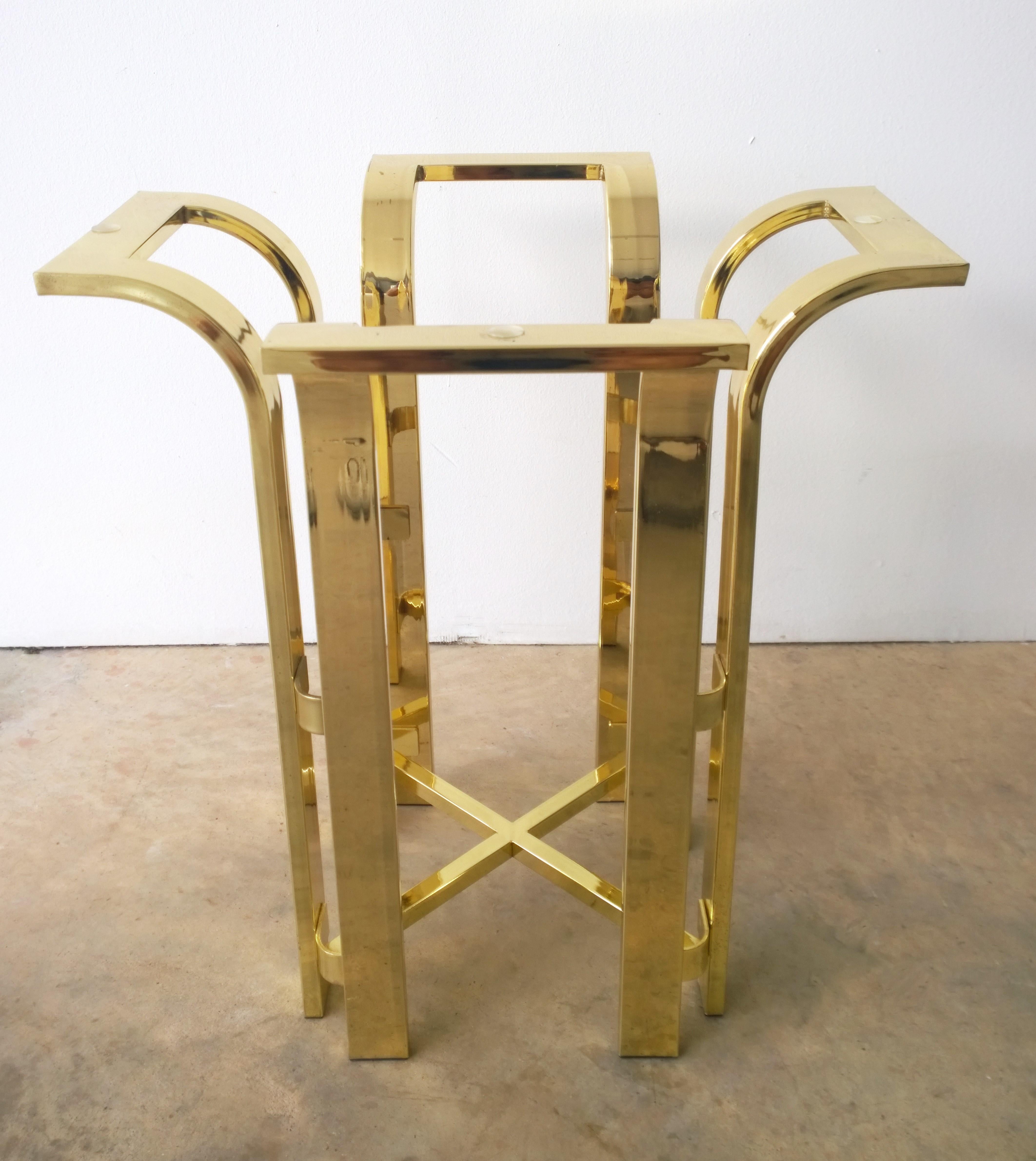 DIA Tulip Form Side Table w/ Brass-Plated Metal Topped w/ Octagon ...