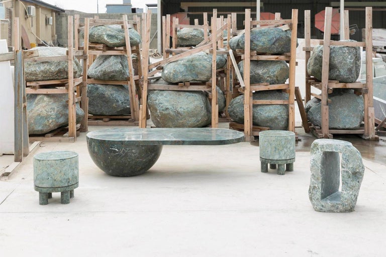 Diabase Volcanic Rock Side Table, Unique Hand-Sculpted, Rooms For Sale ...