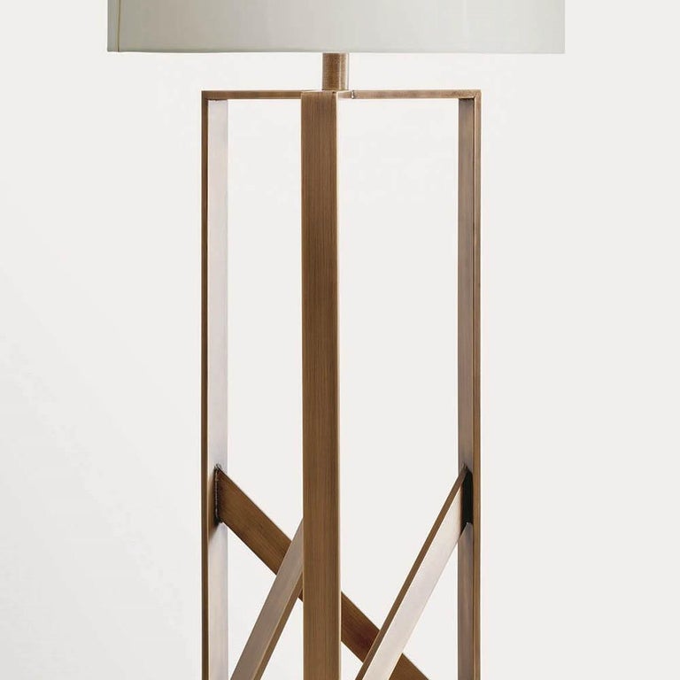 Diagonal Bronze Floor Lamp For Sale at 1stDibs