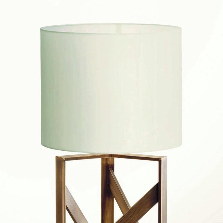 Diagonal Bronze Table Lamp For Sale at 1stDibs