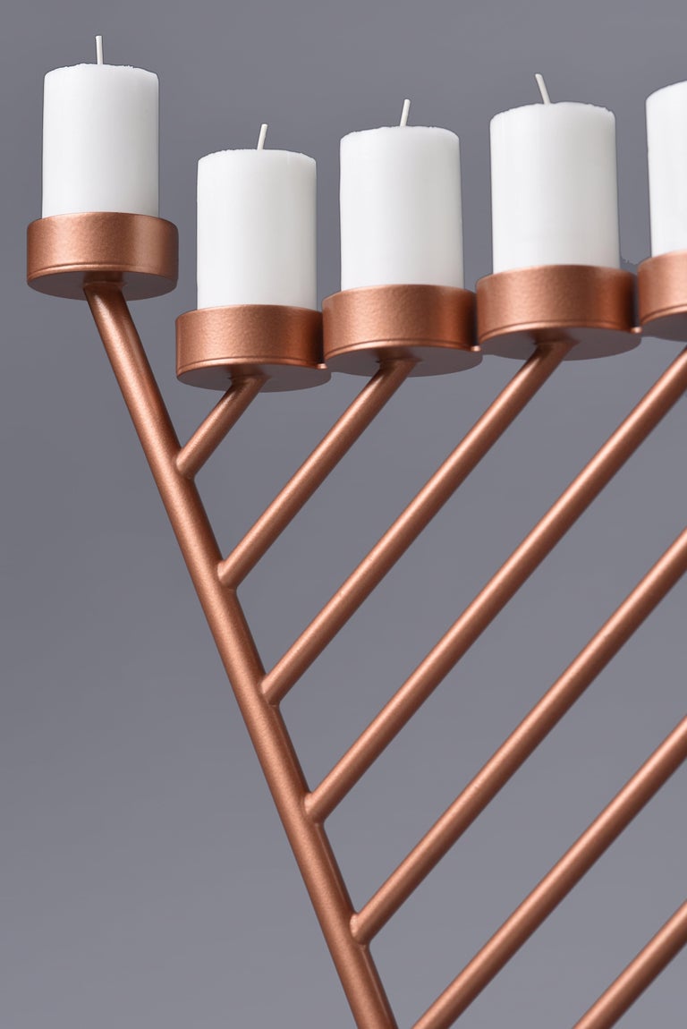 DIAGONAL candleholde 130cm, minimalistic Hanukkah menorah by Ivan ...