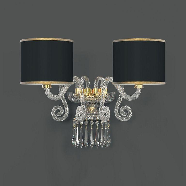 Diamante Neoclassical Crystal Wall Light with Colored Lampshades For ...