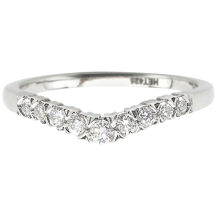 Diamond Platinum Half Eternity Ring For Sale at 1stDibs