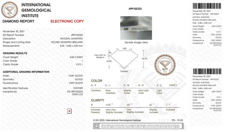 Diamond, 0.60 Carat Natural Starcut Diamond For Sale at 1stDibs