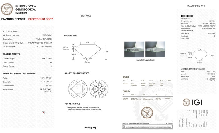 Diamond, 1.05 Carat Natural Starcut Diamond For Sale at 1stDibs