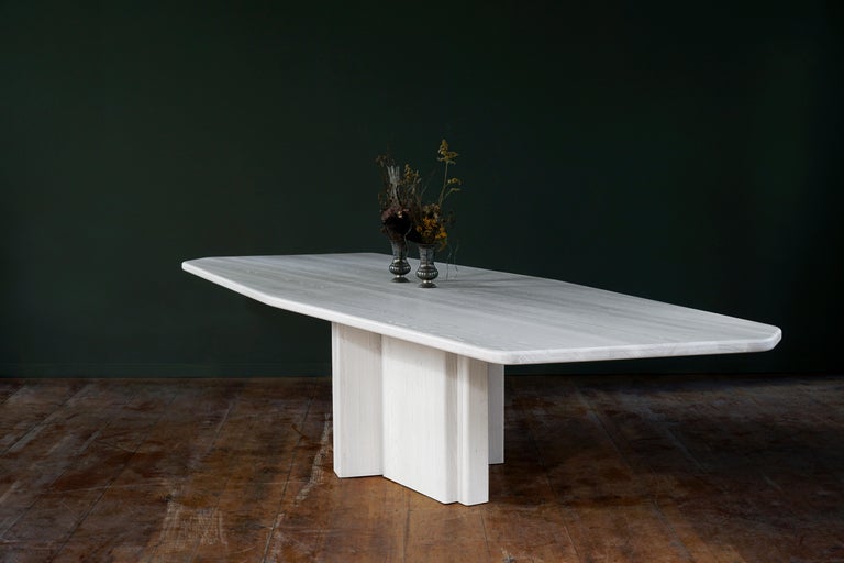 Diamond Dining Table, in Bone White Finish For Sale at 1stDibs