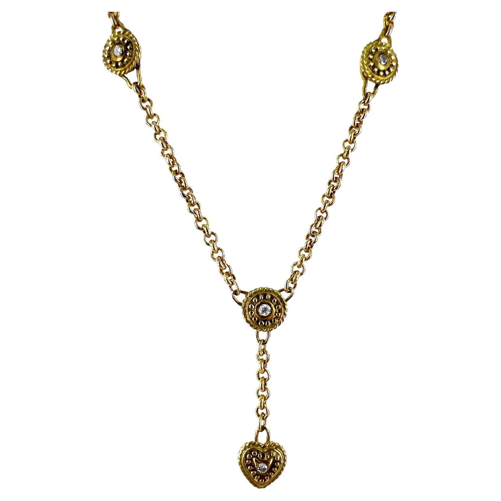 Mayor's Heart-Shaped Gold Link Necklace at 1stDibs | mayor necklace