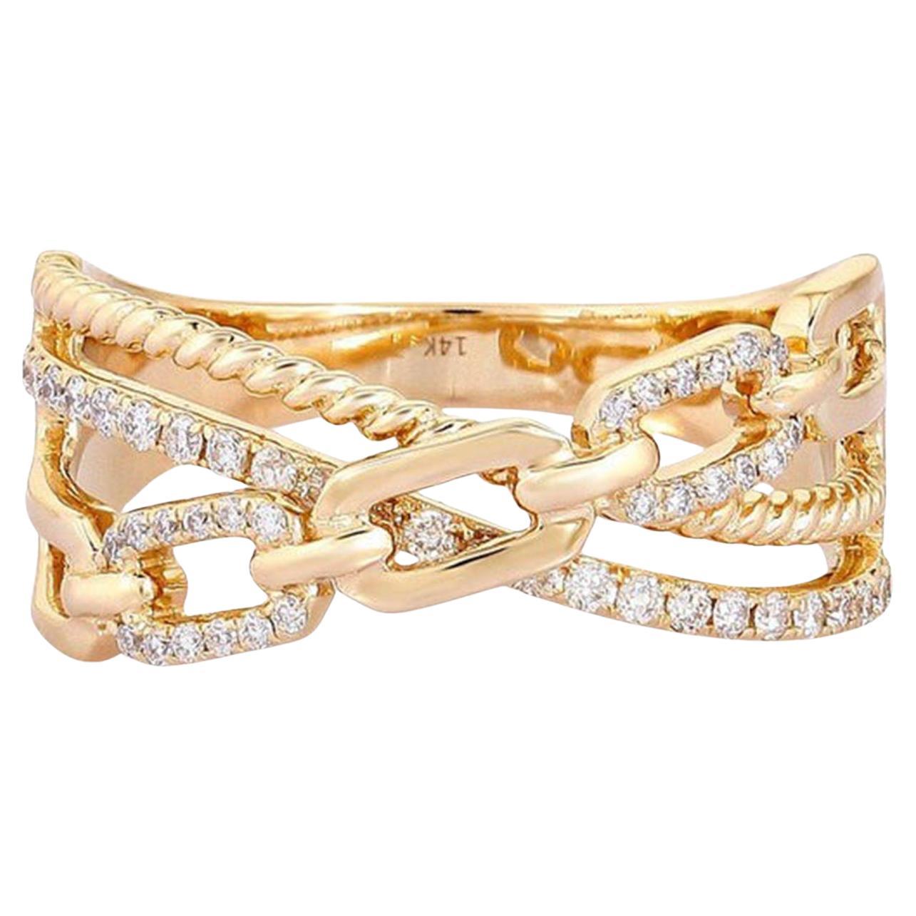 Customizable Spiral Diamond 14K (or 18k upon request) Yellow Gold Open ...