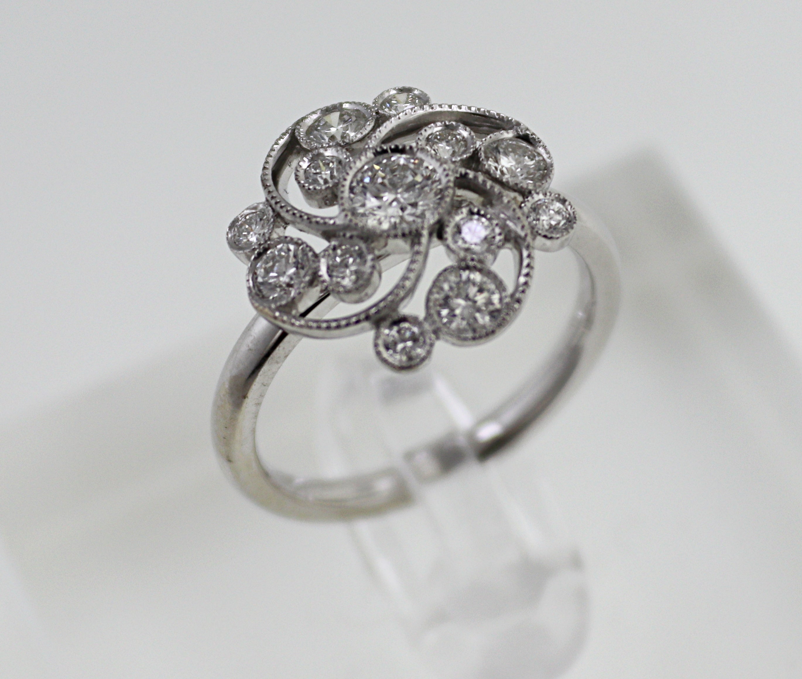 Diamond Spiral Gold Cascade Ring For Sale at 1stDibs | terminal cascade ...