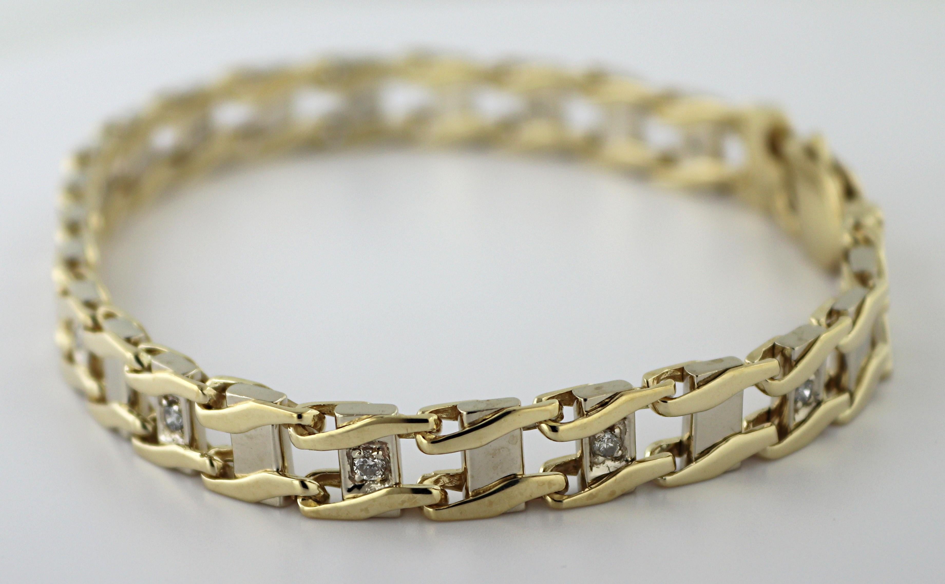 14K Yellow Gold Diamond S Bracelet