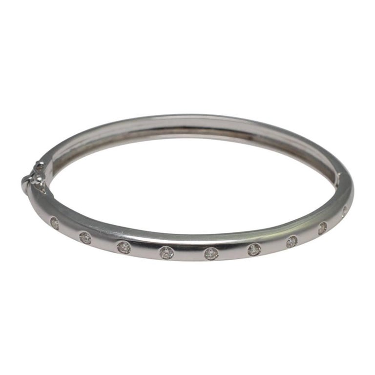 Stunning White Diamond Bangle For Sale at 1stdibs