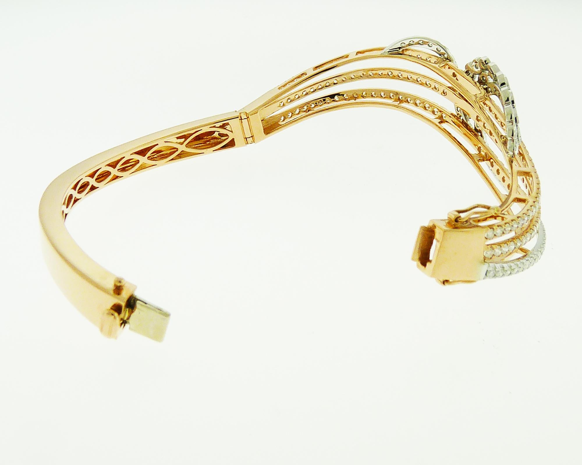 Diamond 18 Karat Two-Tone Gold Bangle For Sale at 1stDibs | diamond ...
