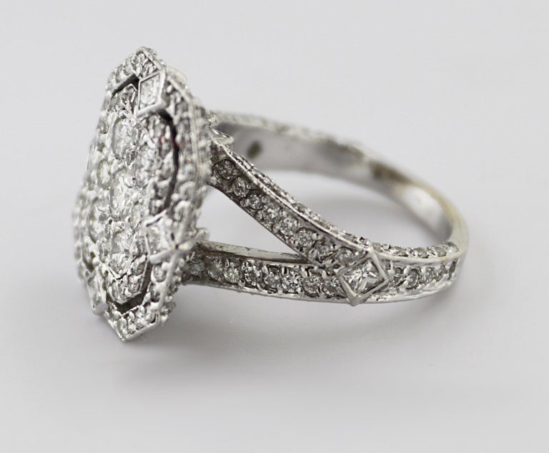 Diamond, 18k White Gold Illusion Ring For Sale at 1stDibs