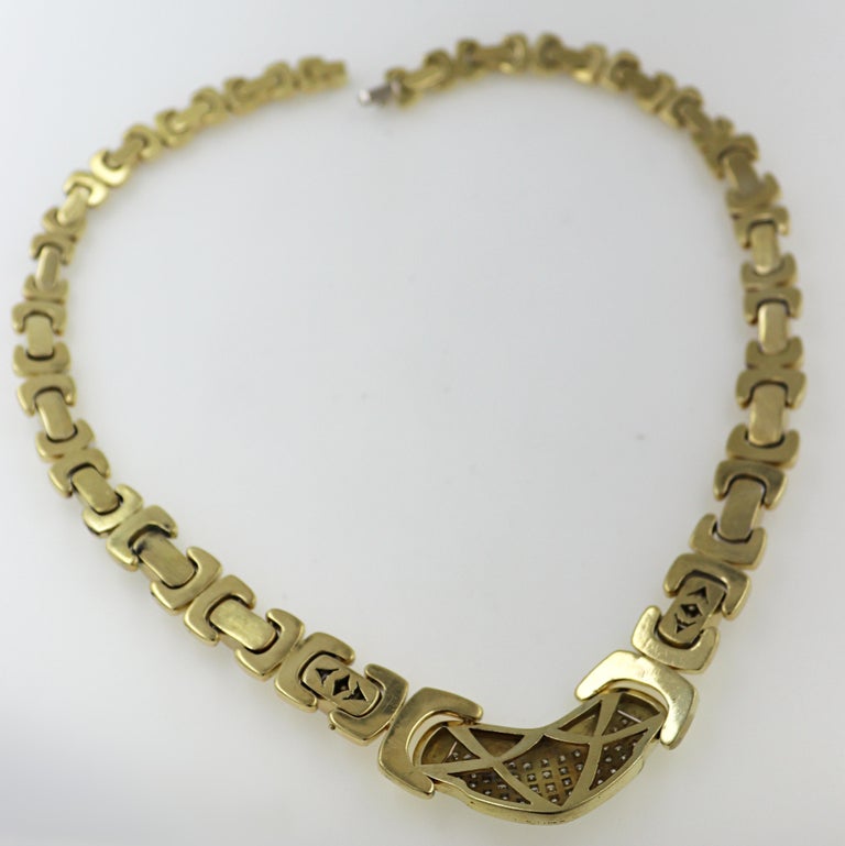 Diamond, 18k Yellow Gold Neck-Collar For Sale at 1stDibs