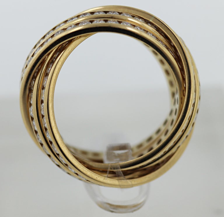 Diamond, 18k Yellow Gold Rolling Ring For Sale at 1stDibs