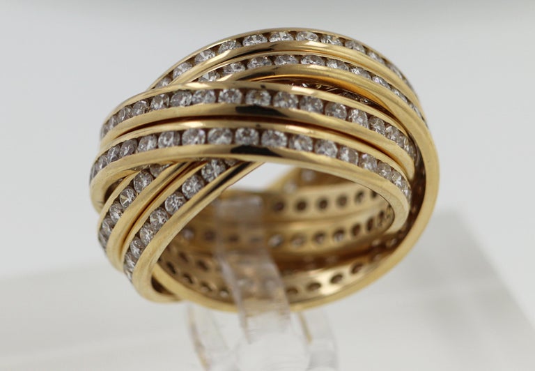 Diamond, 18k Yellow Gold Rolling Ring For Sale at 1stDibs