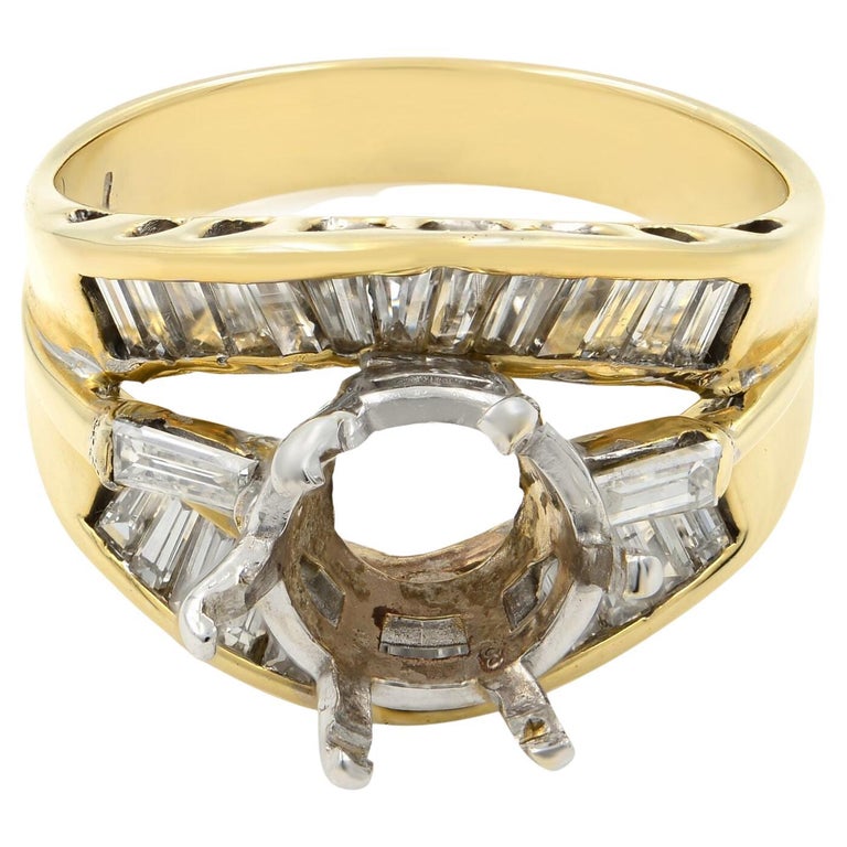 Diamond Accented Ladies Engagement Ring Casting 14K Yellow Gold 0.50Ctw ...