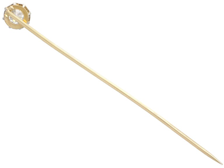 Antique Diamond and Yellow Gold Pin Brooch, Circa 1910 For Sale at 1stDibs