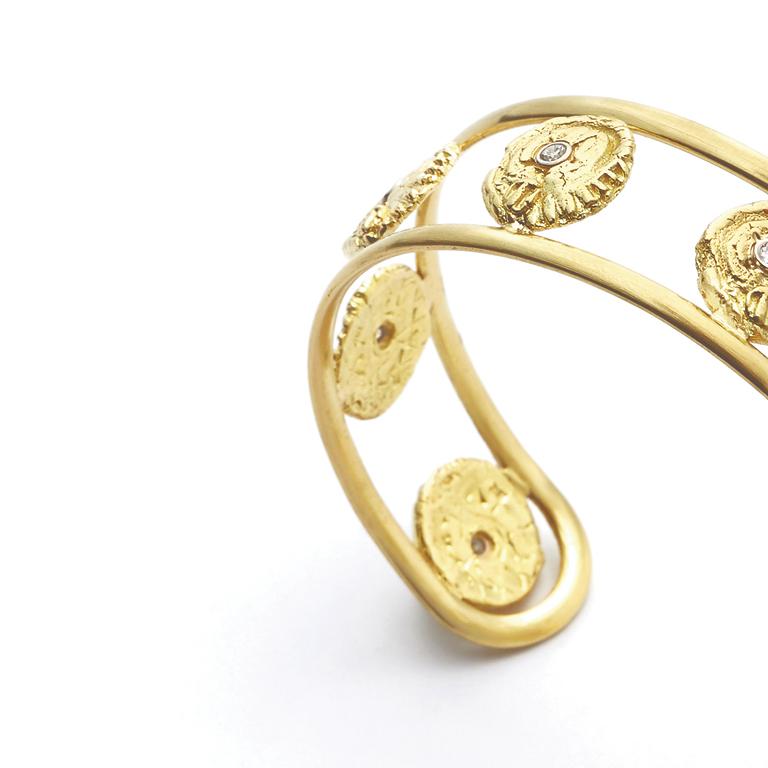 Susan Lister Locke "Sea Star" Cuff with Diamonds in 18 Karat Gold For ...