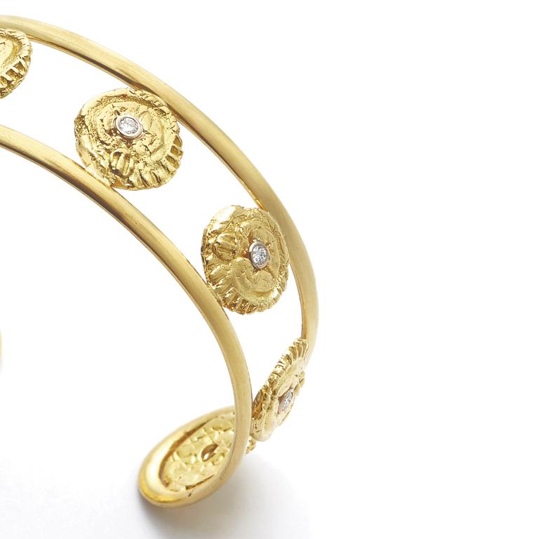 Susan Lister Locke "Sea Star" Cuff with Diamonds in 18 Karat Gold For ...