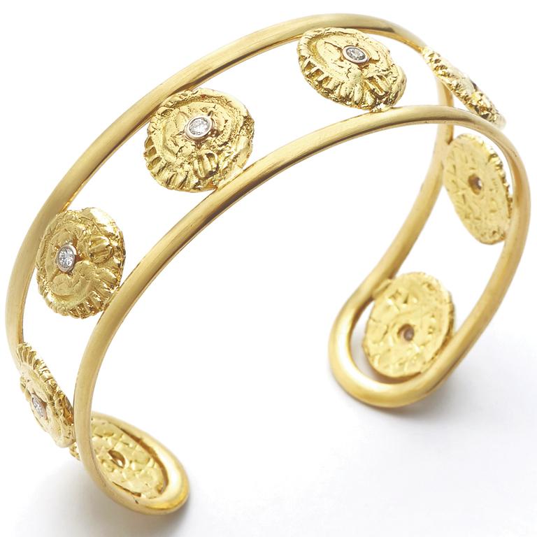 Susan Lister Locke "Sea Star" Cuff with Diamonds in 18 Karat Gold For ...
