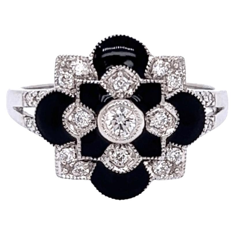 Flip Top Gold and Black Enamel Ring For Sale at 1stDibs