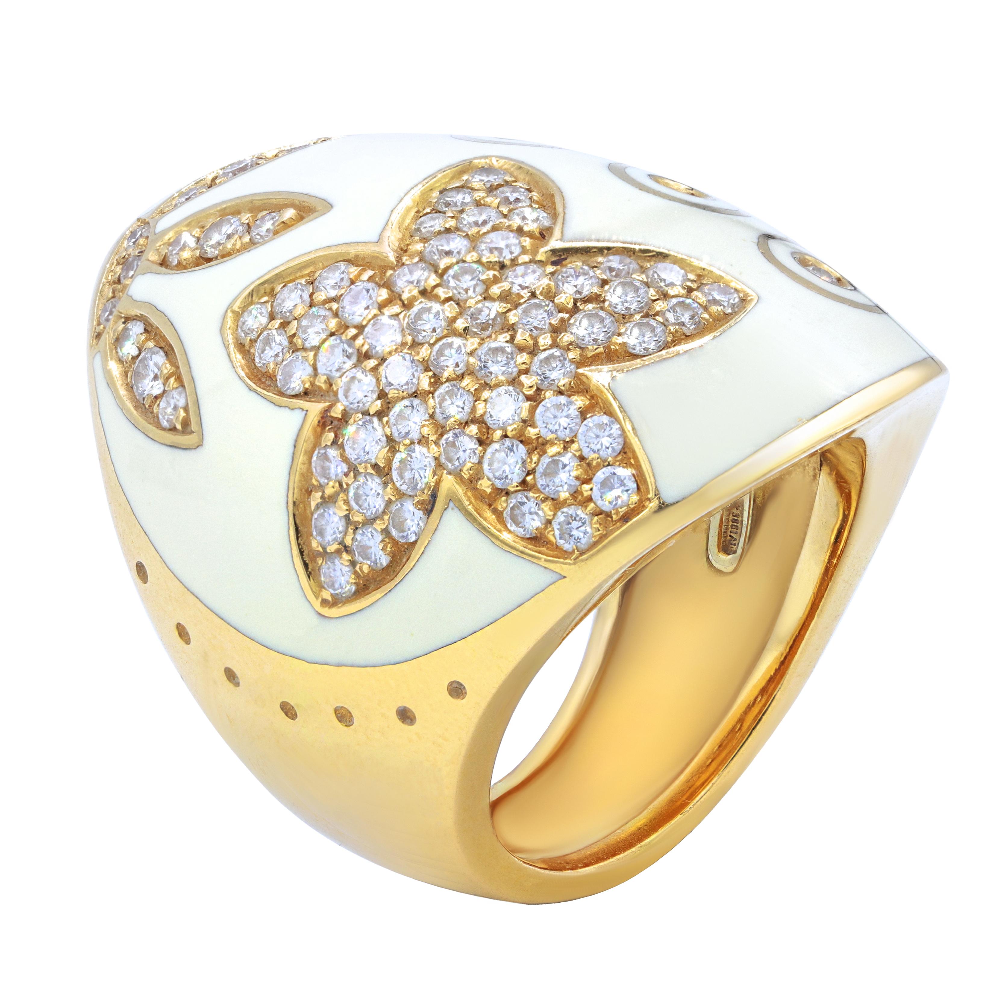 Diamond and Enamel Ring For Sale at 1stDibs | fdr pinky ring